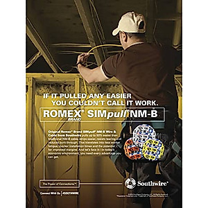 Southwire Romex Brand Simpull Solid Indoor 14/2 W/G NMB Cable 50ft coil - SW# 28827422,White