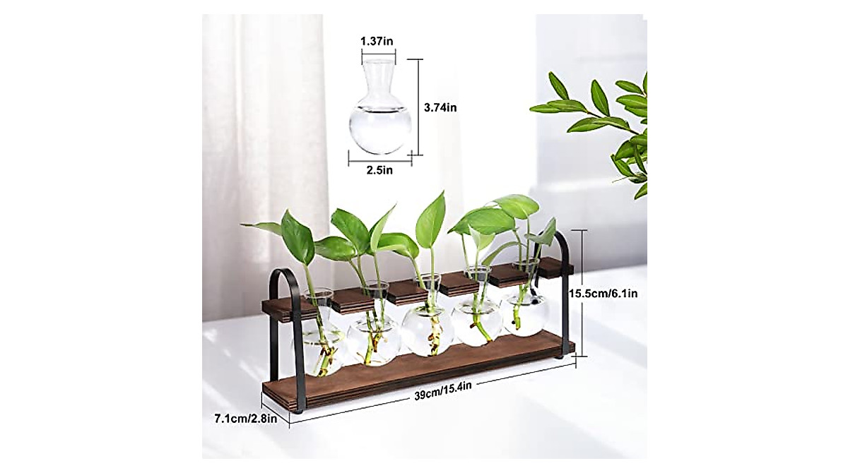 Stylish Plant Propagation Station with Wooden Stand for Indoor Gardens