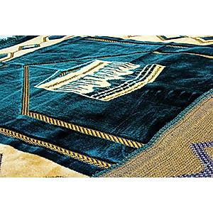 GOLD CASE Premium Islamic Muslim Prayer Rug - Ramadan Gift - Janamaz Sajjadah - Namaz Seccade Made in Turkey, PRMT-Green…