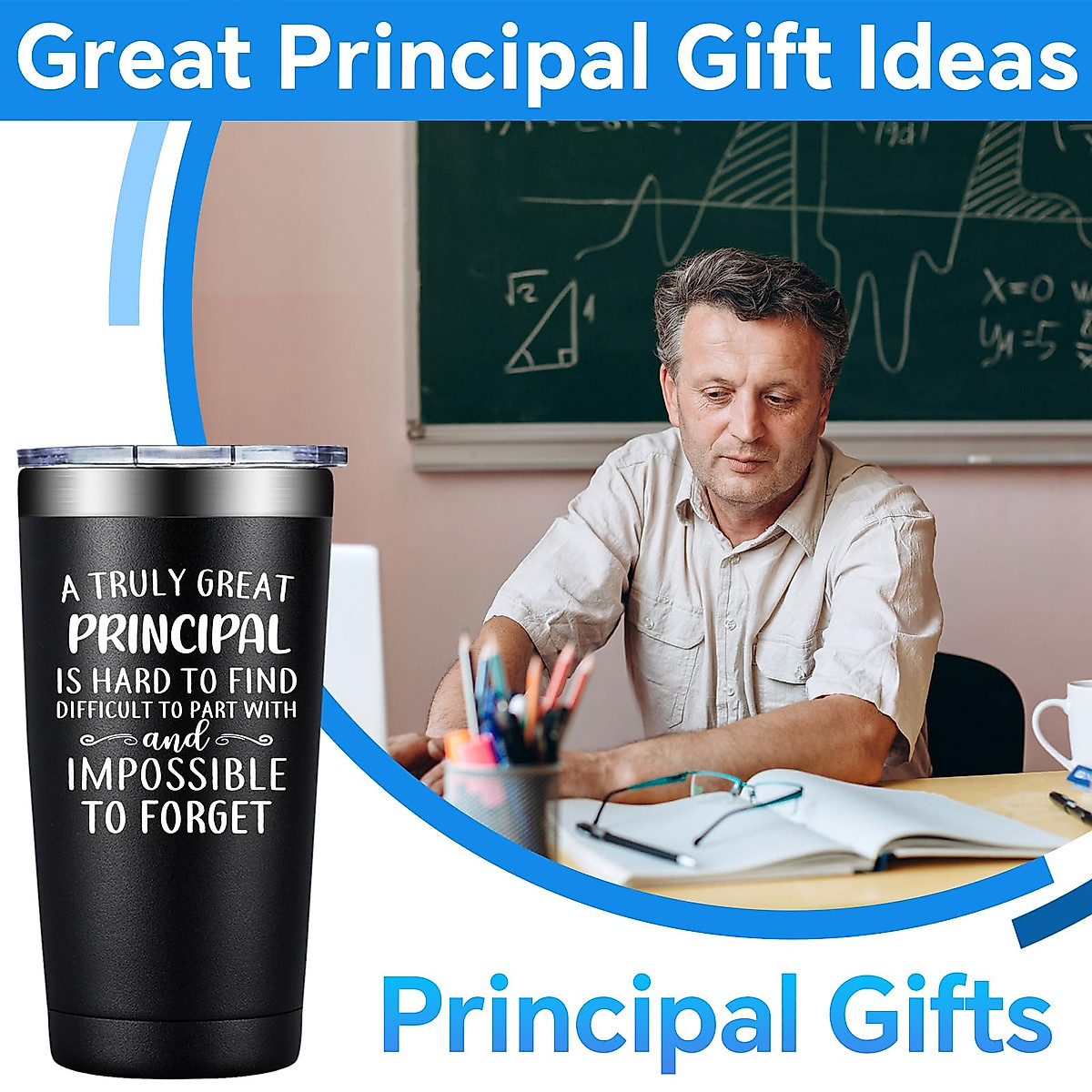 DOEARTE Principal Gifts - Principal Appreciation Gifts for Men - Principals Day, Teachers Appreciation Day, Christmas Gift for Principals - 20oz Tumbler