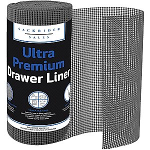 Sackrider Sales Drawer and Shelf Liner, Non Adhesive Easy Install Mat 17.5in x 20 FT., Durable and Strong Drawer and Cabinet Liners, Easy Install (Grey, 17.5IN X 20FT)