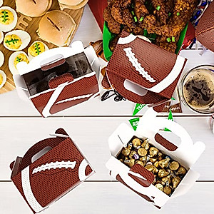 24 Pcs Football Party Treat Boxes Team Favor Box with Handle Football Party Supplies Football Theme Gift Box Snack Candy Goodie Boxes for Football Sports Theme Birthday Party Supplies Gift Giving