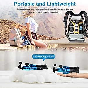 Tabletop Tripod, 20 inch Portable Desktop Mini Tripod for Camera with 360 Degree Ball Head, Aluminum Small Travel Tripod, Compatible with DSLR Camera/Video Camcorder/Cell Phone/Spotting Scope (Blue)