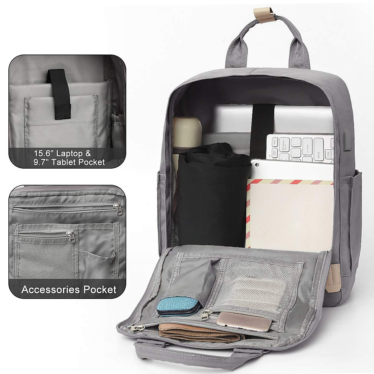 YAMTION Laptop Backpack for Women Bookbag School Backpack Bag Girl Computer Pack with Charger