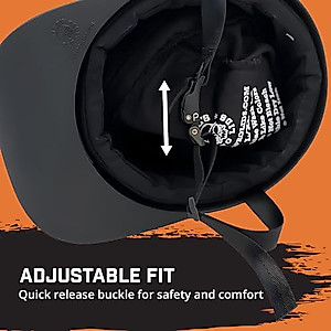 Mike's ProLids Matte Black 'Merica Flatboy - Novelty Motorcycle Bike Lid - Baseball Cap Design with Stylish Flat Brim - Fits Sizes S-XL