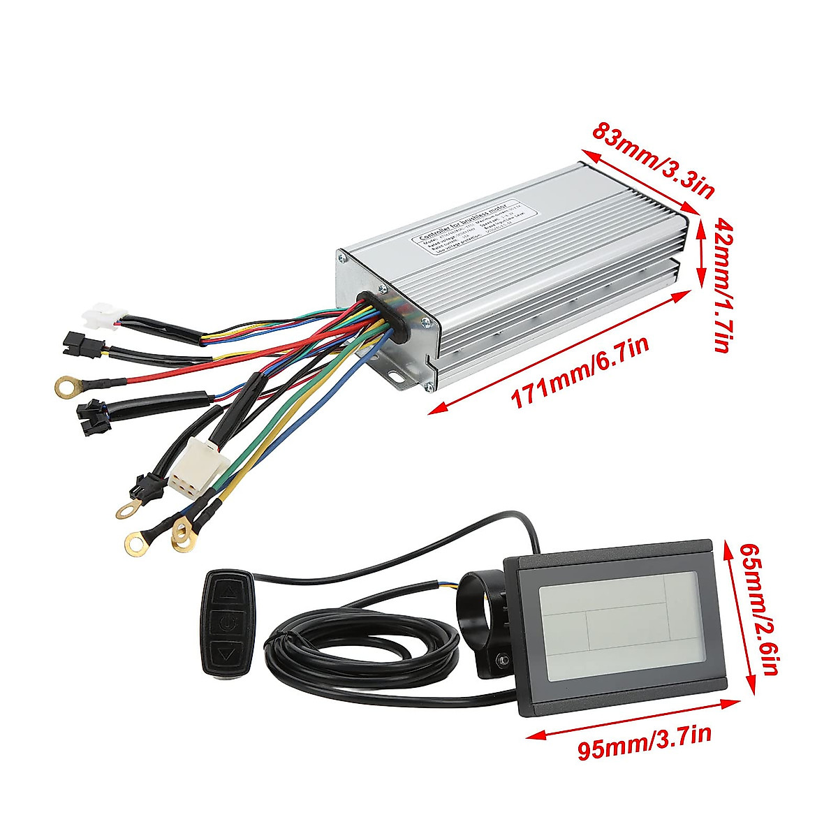 Bike Controller with Display, 30A Controller with LCD3 Display Electric Controller Kit for Electric 36V 48V 1000W DC Motor