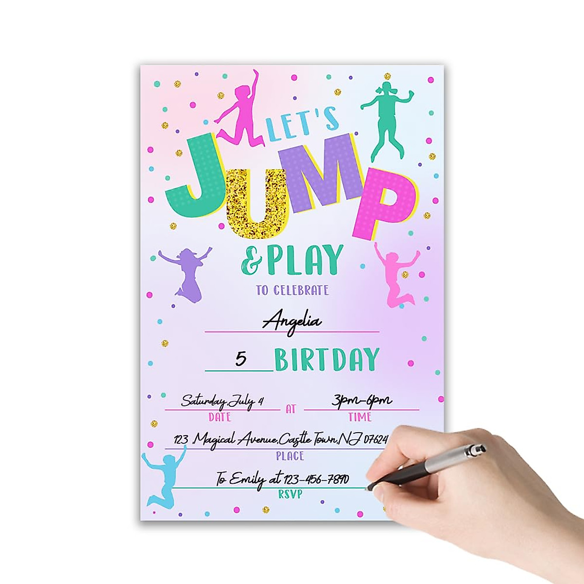 Grace Yonks Jump Birthday invitation, Jump Party invite, Jump Birthday, 20 Invitations and Envelopes, Birthday party Invitations, Birthday Party Supplies.(074)