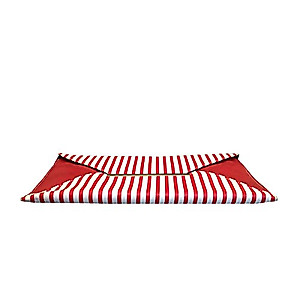 JNB Striped Envelope Clutch, Red