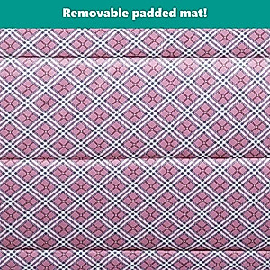 Dream On Me Zoom Portable Playard in Pink, Lightweight, Packable and Easy Setup Baby Playard, Breathable Mesh Sides and Soft Fabric - Comes with a Removable Padded Mat