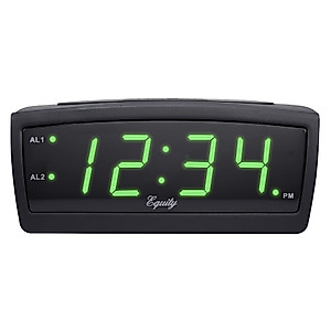 Equity by La Crosse 30229 LED Digital Alarm Clock, 0.9-Inch, Green