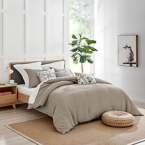 Levtex Home - Mills Waffle Beige Fawn Duvet Cover Set - King/Cal King Duvet Cover + Two King Pillow Cases - Beige Fawn Waffle Weave - Duvet Cover (106 x 94in.) and Pillow Case (36 x 20in.) - Cotton