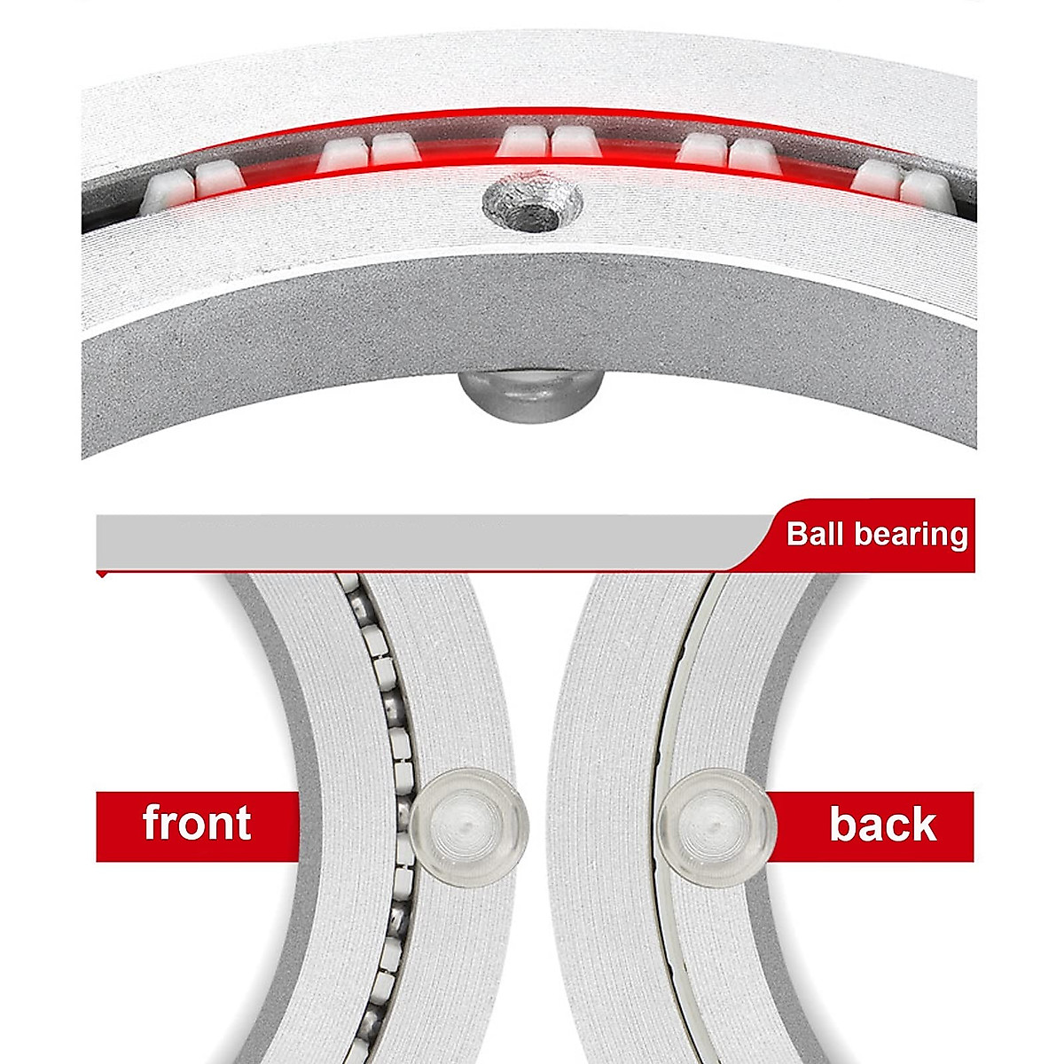 16inch Kitchen Dining Table Lazy Susan Ball Bearing Aluminum Heavy Duty Turntable Ring Round Swivel Plate Hardware Smooth & Quiet For Glass Granite Or Wood Kitchen Ding Table 20inch 24inch