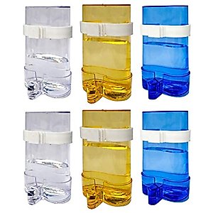 Amosfun Bird Water Bottle 6Pcs Automatic Bird Waterer Parrot Water Bowl Pet Bird Water Dispenser No Leak Water Feeder for Cage Parrot Budgie Bird Watering Accessory Parrot Water Feeder