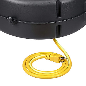 AmazonCommercial Extension Cord Reel Retractable Heavy Duty 12AWG x 80' Glow Strip Cable and LED Light-Up Triple Tap Connector