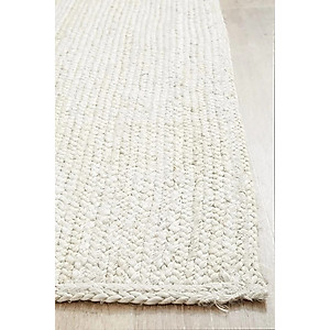 2x3, 3x5, 4x6 Braided Jute Rug Ivory Natural Jute Chevron Design Hand Braided Large Area Rug for Living Room, Thick Outdoor Designer Jute Carpet in Custom Size Rug (2x6 Area Rug)