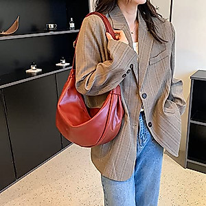 Women Hobo Bag Simple Shoulder Bag Dumpling Bag Crescent Crossbody Bag Casual Messenger Bag, for Family or Friends Gift