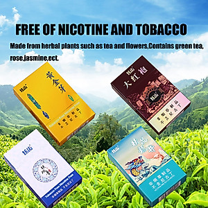 DTGDI Tea Herbal Cigarettes, Tobacco and Nicotine Free, 4 Packs 80 Smokes