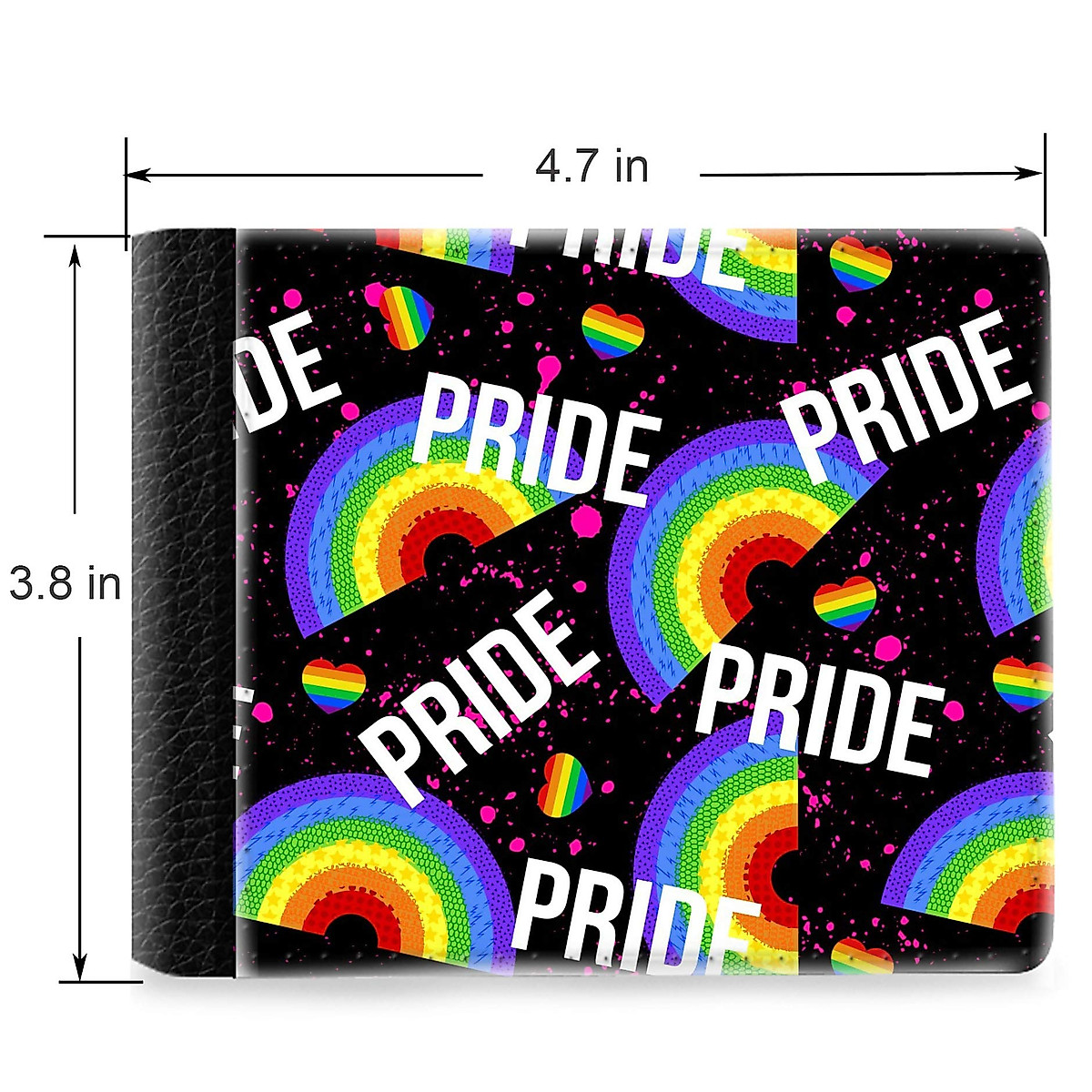 STONEMUSLE Ztion Unique Desige Pattern - LGBT Gay Pride Rainbow Pattern, Slim Front Pocket Wallet Billfold RFID Blocking-L8