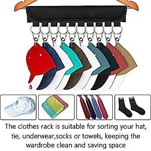 TOPMEET Hat Organizer for Baseball Caps Storage,10 Stainless Steel Clips Holder for Hanger, Cap Rack/Hat Shelf Fit Closet,Door,Wall - 2 Pack