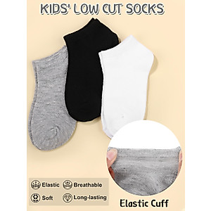 Cooraby 25 Pairs Kids' Socks Low Cut Socks Half Cushion Sport Ankle Athletic Socks for Boys Girls