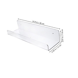 VOSAREA 1pc Shelf Wall Floating Clear Shelves Nail Polish Holder Nail Polish Display Rack Clear Display Case Book Shelves Clear Stand Storage Rack Acrylic Nail Polish Stand Multifunction