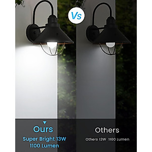 ALEXPEX Motion Sensor Light Bulbs, 13W(100W Equivalent) 1100lm Motion Activated Auto Dusk to Dawn LED Bulb, A19 E26 5000K Daylight Outdoor/Indoor Lighting for Garage Porch Stairs Patio, 2 Pack