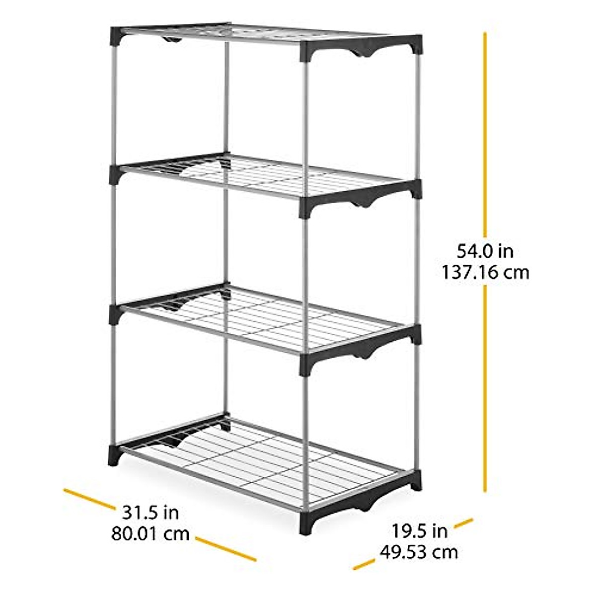 Whitmor 4 Tier Shelf Tower - Closet Storage Organizer