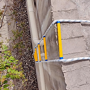 Rope Ladder,26.2 Feet Emergency Fire Escape Ladder Flame Resistant,Safety Balcony Fire Ladder with Hooks,Fast to Deploy Portable and Reusable 3 Story,Weight Capacity up to 2000 Pounds