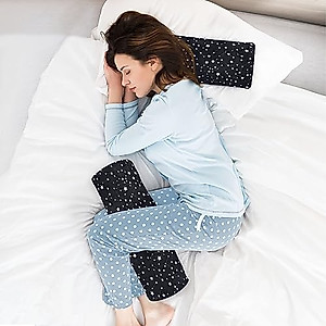 Vnurnrn Shining Stars Neck Support Pillow Round Neck Roll Bolster Cylinder Pillow Cervical Pillows Arm Pillow for Leg Knee Back Head Support for Work Women Men Traveling Headrest