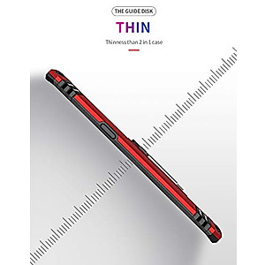 Androgate Samsung Galaxy S8 Case with HD Screen Protectors (NOT fit S8 Plus), Military-Grade Metal Ring Holder Kickstand 15ft Drop Tested Shockproof Cover Case for Samsung Galaxy S8 (2017) Red