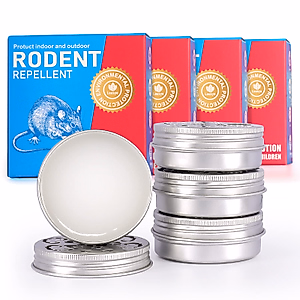 Lousye Rodent Repellent for Car Engines, Mighty Peppermint Oil to Repel Mice and Rats,Environmentally Friendly and Humane Mouse Trap for Car Engines,House,Pest Control for Indoor (White-4 Packs)