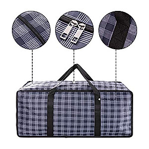 KGMCARE Heavy Duty Extra Large Storage Bags, Moving Bags Totes with Carrying Handles & Zipper for College Carrying, Christmas Decorations Storage, Clothes Organizer, Under the Bed Storage