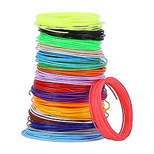 1 Set of 20 Pcs 3D Pen Filament Refills for Low Temperature 3 D Pen PCL Filament Refills 16.4 Feet for Each Color 3 Dimensional Printing Pen Filament Refills 1.75mm