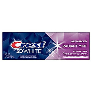 Crest 3D White Radiant Mint, Teeth Whitening Toothpaste, 2.7 oz