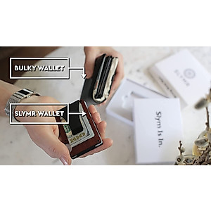 Slymr – Sloan - Minimalist Slim Wallet for Men – RFID Blocking – Metal Wallet With Money Clip – Carbon Fiber Front Pocket Wallet