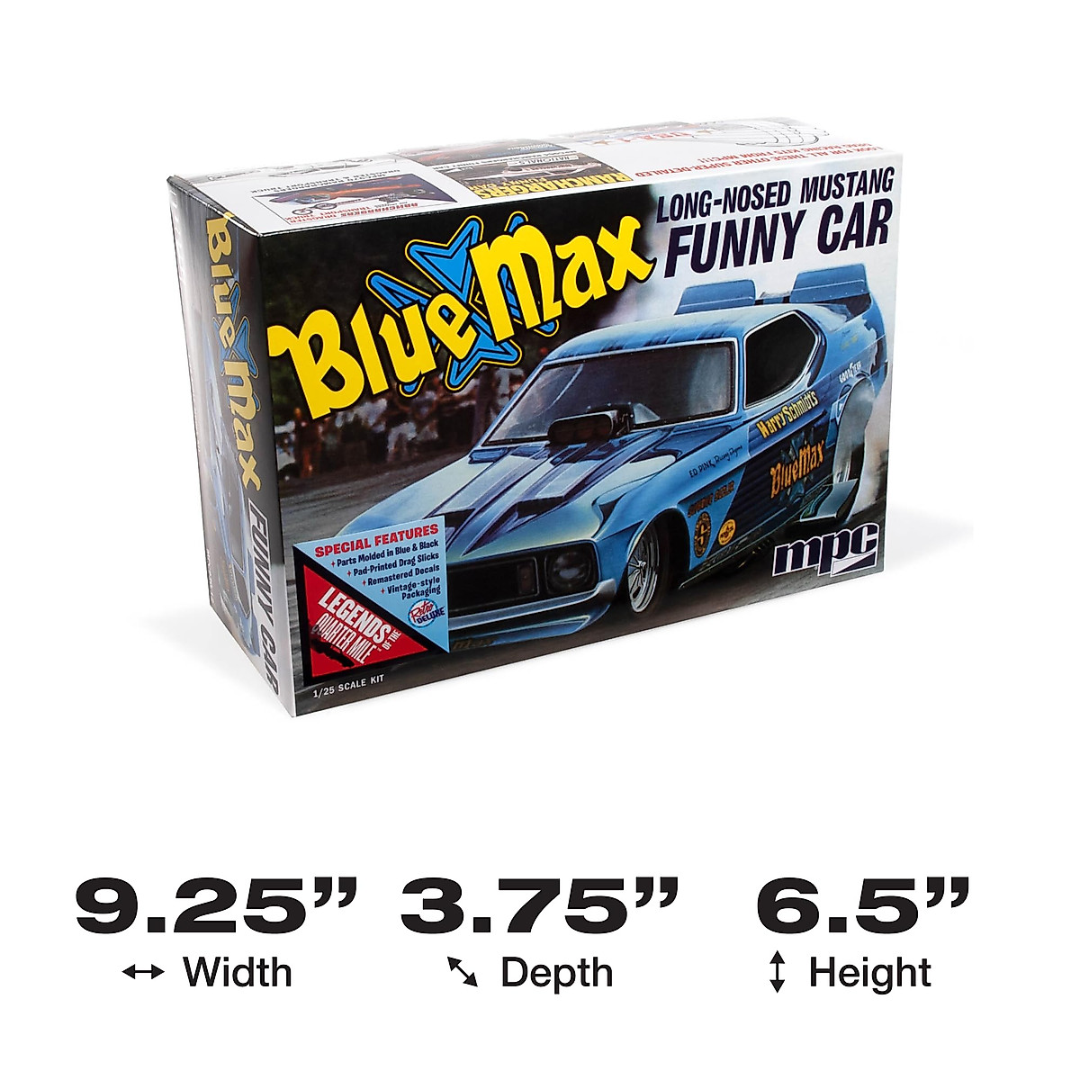 MPC Blue Max Long Nose Mustang Funny Car 1:25 Scale Model Kit