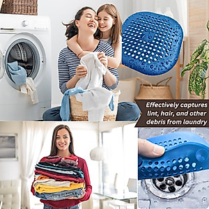 Elegaro Silicone Drain Hair Catcher with Suction Cup Hair Stopper for Shower Bathtub Kitchen Sink Pack of 2 Blue, Sky Blue