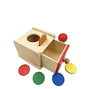 Dailyfunn Montessori Toys Coin&Ball 2-in-1 Drop Box Object Permanence Box for Infant Baby Preschooler 6-24 Months