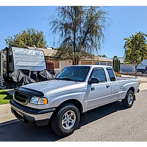 Lightronic WV94423 Side Window Visor Deflector Rain Guard, Dark Smoke, 4-Pieces Set, Fits 1999-2011 Ford Ranger SuperCab with Fixed Window, 1999-2008 Mazda B3000, 1999-2010 Mazda B4000, Extended Cab
