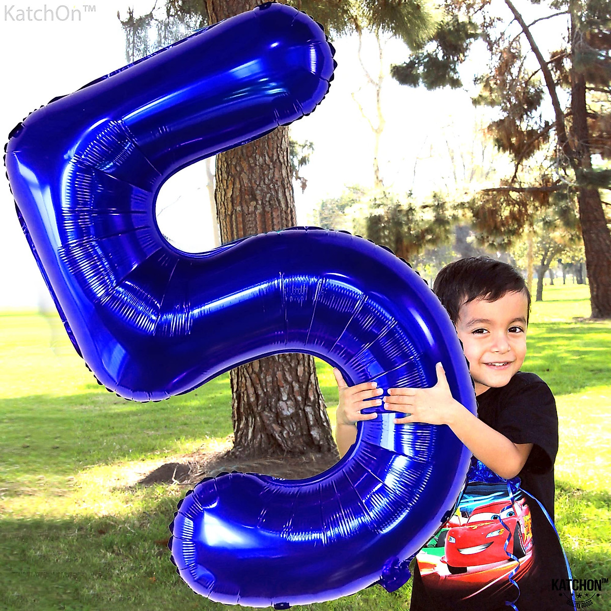 KatchOn, Navy Blue Number 5 Balloon - Big, 40 Inch | 5th Birthday Decorations for Boys, 5 Year Balloon | 5th Birthday Balloons, 5th Birthday Boy | Balloon 5 Year Old, Fifth Birthday Decorations Boy