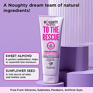 Noughty 97% Natural To The Rescue Moisture Boost Conditioner, to Gently Cleanse and Replenish Lost Moisture with Sweet Almond and Sunflower Seed, Sulphate Free Vegan Haircare 250ml