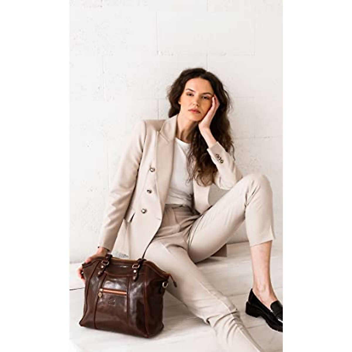 Time Resistance Leather Handbag for Women Top Handle Satchel Bag Women's Purse Shoulder Bag