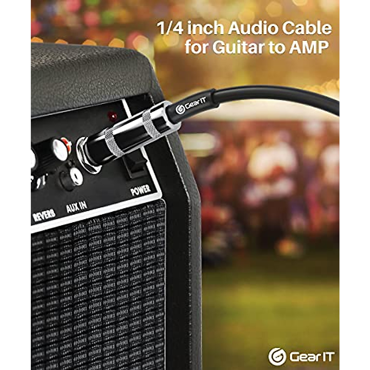 GearIT Professional Speaker Cable (15ft) 12AWG Pure Copper 1/4 inch to 1/4 inch TS Straight Male to Male for Amplifier, Speaker Cabinet, PA and DJ Audio