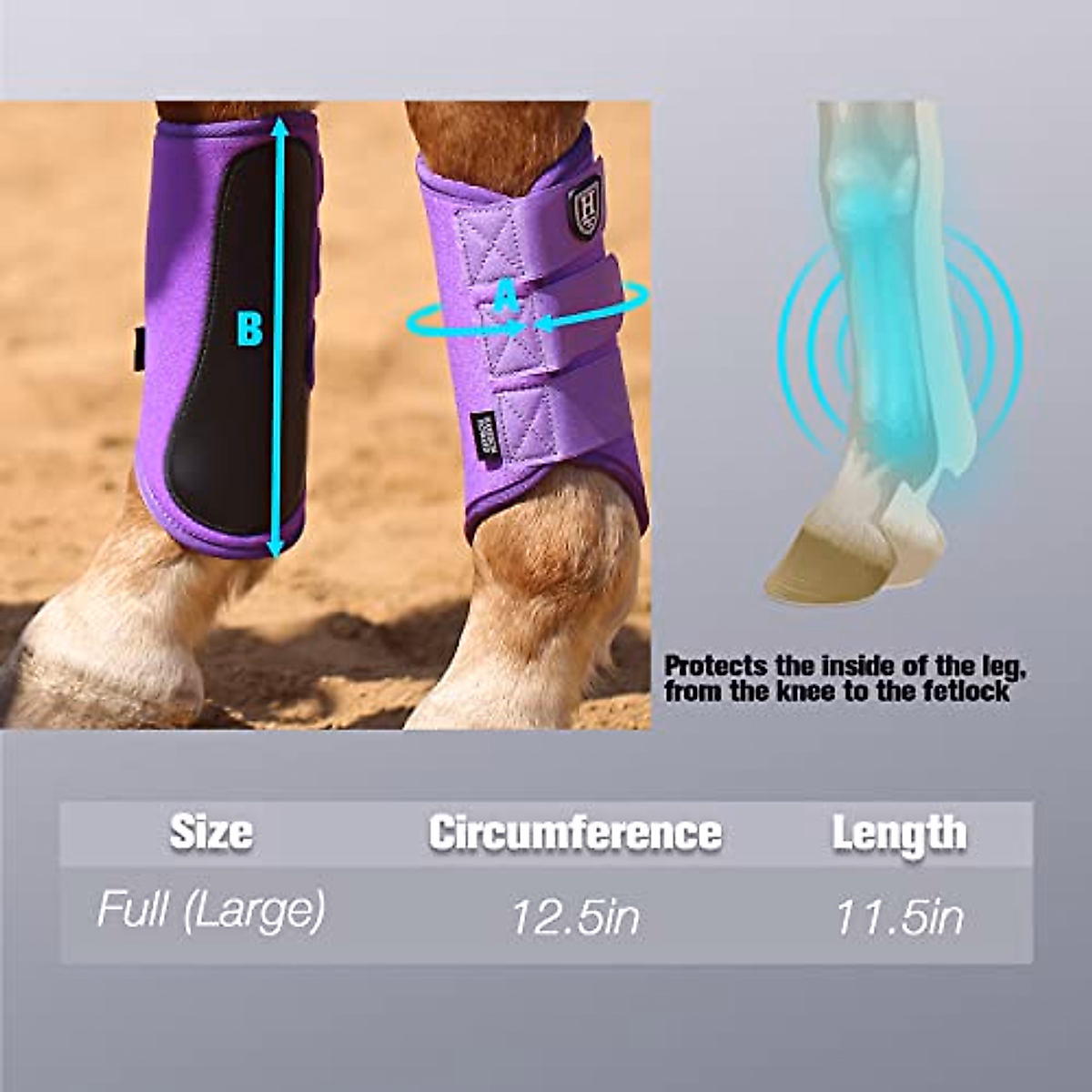 Harrison Howard Essential Horse Splint Boots Sport Brushing Boots for Horse-Regal Purple