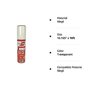 12" x 10ft Roll of Oracal 651 Transparent Craft Vinyl - On a 2.5" Core - Adhesive Vinyl for Cricut, Silhouette, and Cameo Cutters - Gloss Finish - Outdoor and Permanent