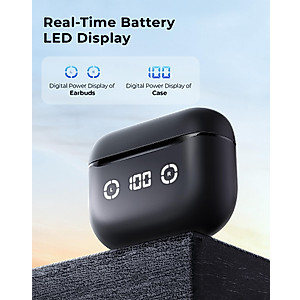 havit Wireless Earbuds Noise Cancelling, Bluetooth 5.4 Headphones with 4 ENC Noise Cancelling Mic, 40H Playtime, in-Ear Bluetooth Ear Buds 7 Preset EQs via App LED Display