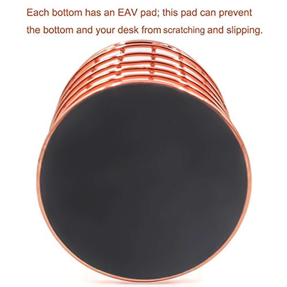 Superbpag Wire Metal Desktop Pencil Holder, Set of 2, Rose Gold