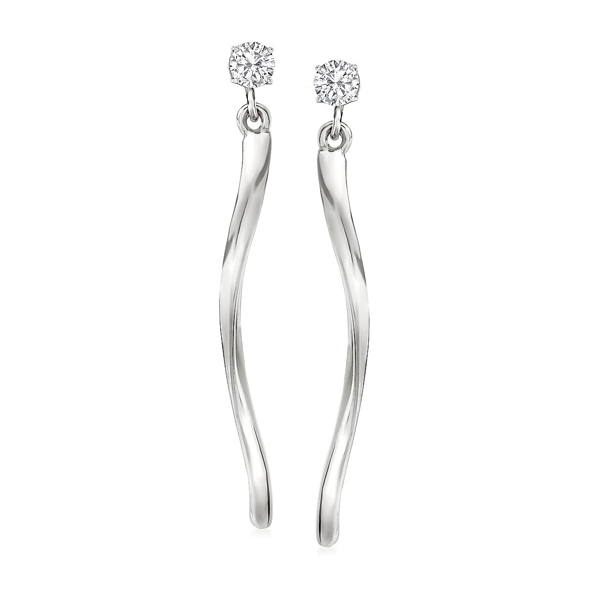 Ross-Simons Sterling Silver Twisted Drop Earring Jackets
