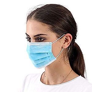 Lamy 50 PCS Face Masks Disposable for Protection Earloop Blue 3 Ply Breathable Face Mask for Man and Woman