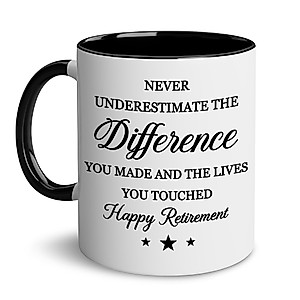 WHIDOBE Happy Retirement Gifts for Men Women - Going Away Gifts for Boss, Manager, Coworkers Office, Colleague, Goodbye, Farewell, Coworkers Leaving, Quitter for Coworker, Retired Accent Mug 11oz
